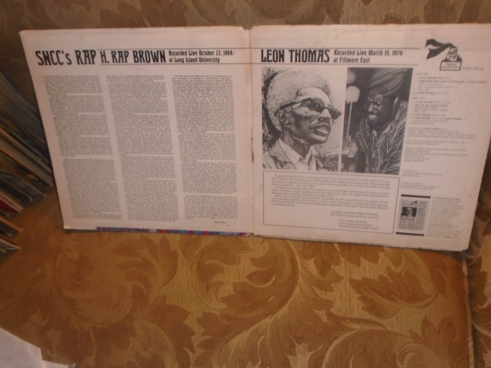 H Rap Brown (RIP) Leon Thomas SNCC's Rap Flying Dutchman FDS-136 stereo ...