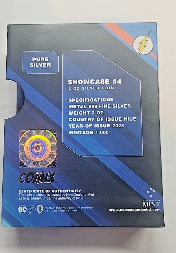 2023 New Zealand Mint DC COMIX Showcase #4 Flash, 2 oz Silver Coin #178 ...