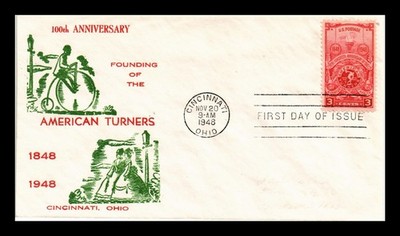 DR JIM STAMPS US COVER AMERICAN TURNERS FDC SCOTT 979 THERMOGRAPHED ...