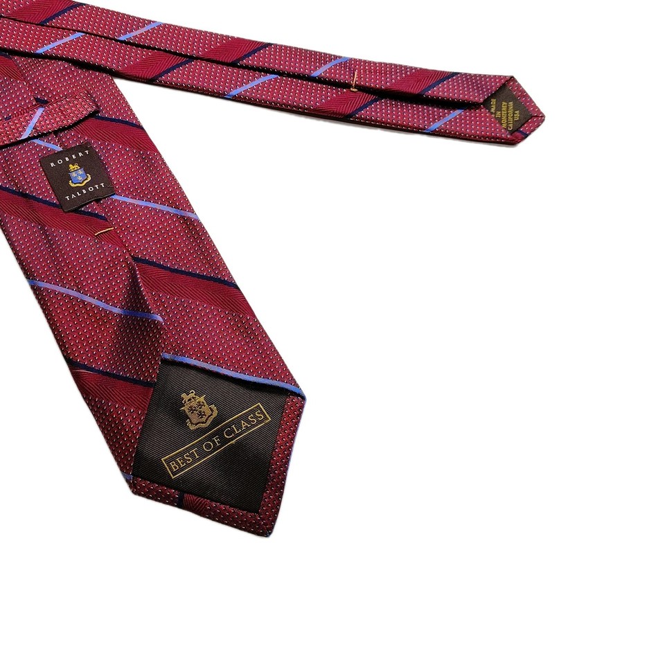 ROBERT TALBOTT Best of Class Silk Necktie Designer REP TIE Red/Blue EUC ...