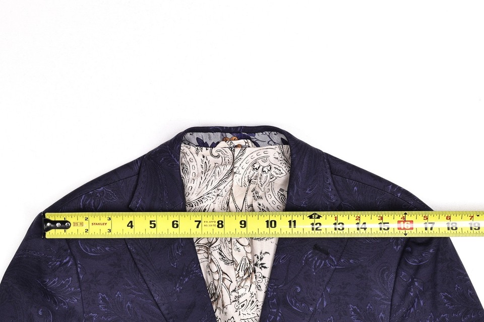 Etro Superleggera New Jersey Cotton Paisley Navy Blazer 52 / 41 US ...