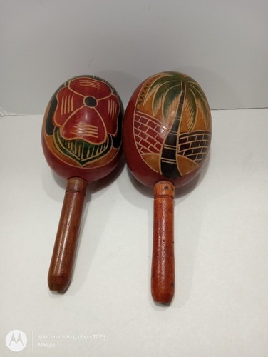 Cartagena De Indias Handmade Maraca Set of 2 Wooden Musical Instruments ...