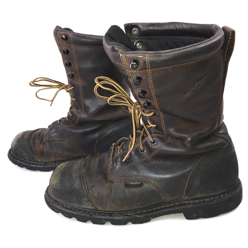 Red Wing Leather Boots 4499 Mens 9.5 D Waterproof Safety Toe Metguard ...