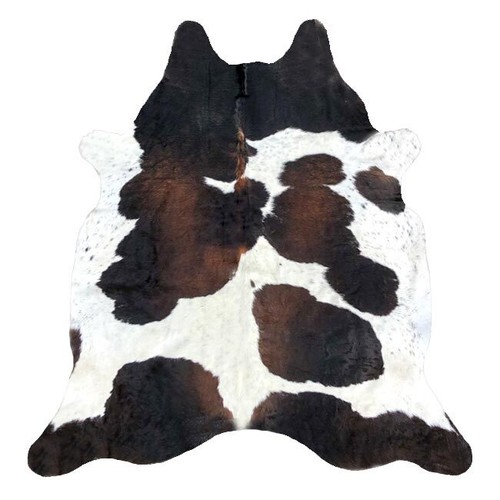 8x7 FEET ! Real DARK BROWN & WHITE Cowhide Rug natural hair Cowhides ...