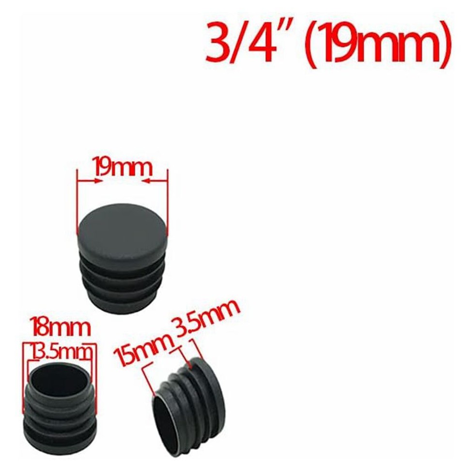 20 PCS Round Plastic Plug Tubing End Cap Chair Glide Pipe Furniture Leg ...