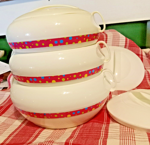 InsoCore Insulated Stainless Steel Stackable Server Set of 3 Retro Vibe ...