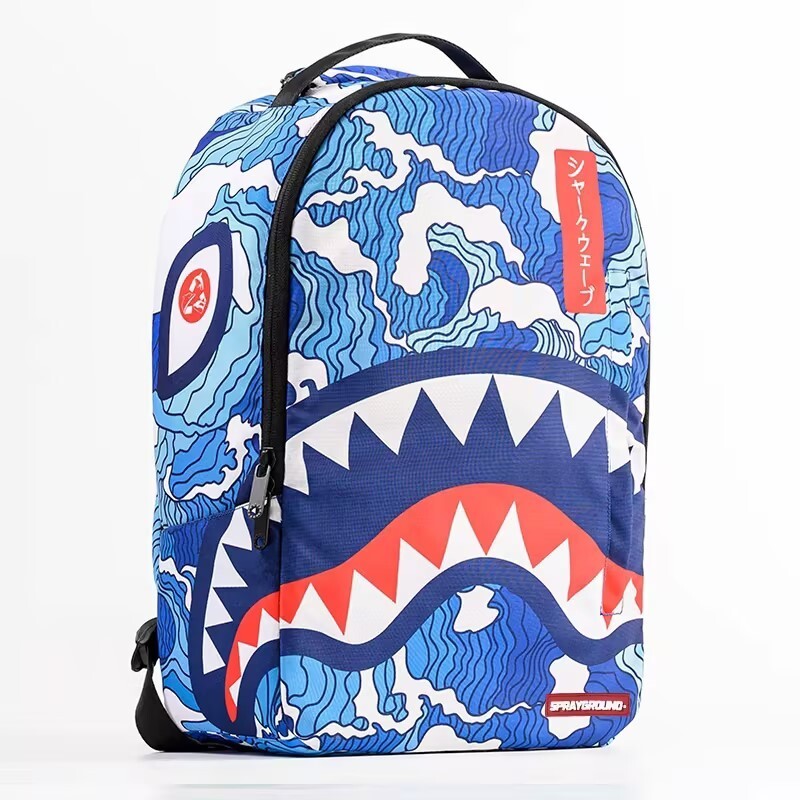 SPRAYGROUND Deluxe Ukiyoe Wave Shark Mouth Printing Large Canvas ...