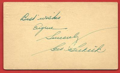 GEORGE SELKIRK SIGNED AUTOGRAPH ON MAILED & STAMPED POSTCARD !! | eBay