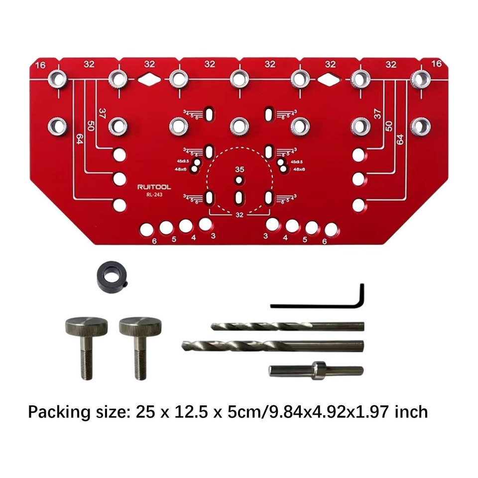 Shelf Pin Jig and Hinge Jig 2-in-1 Metal Drillings Jig Red | eBay UK
