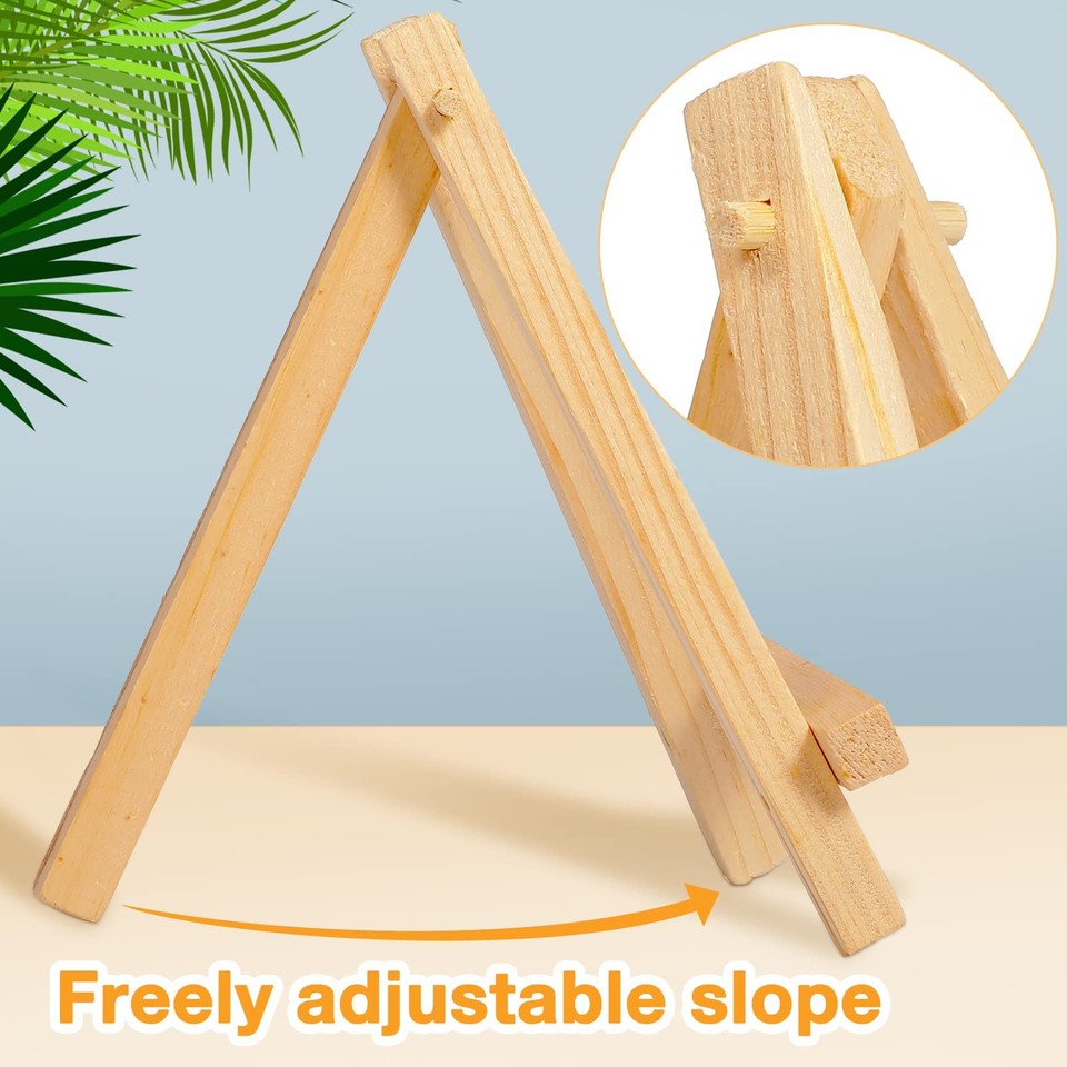 Thenshop 40 Pack 6 Inch Natural Wooden Mini Easel Artist Mini Easel ...