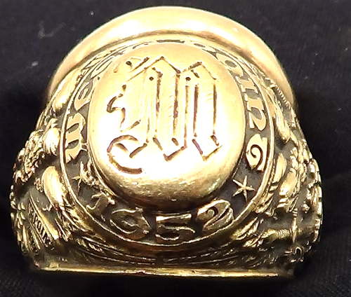 VINTAGE 10K GOLD 1952 West Point Military Academy Class USMA Ring 34.83 ...