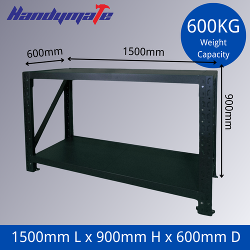 1.5x0.9x0.6M Metal Steel Workbench Shelving Shelves Garage Warehouse ...