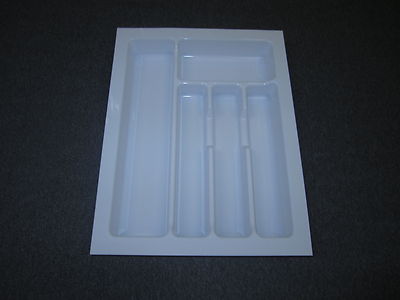 Quality Plastic Cutlery Trays Kitchen Drawers Inserts - WHITE - 300mm ...