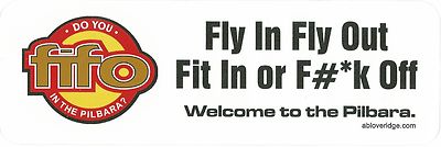 Pilbara FIFO White Background Bumper Sticker | eBay