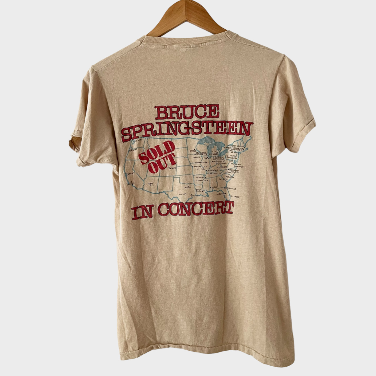 1980 Bruce Springsteen Vintage Tour Band Rock Tee Shi… - Gem