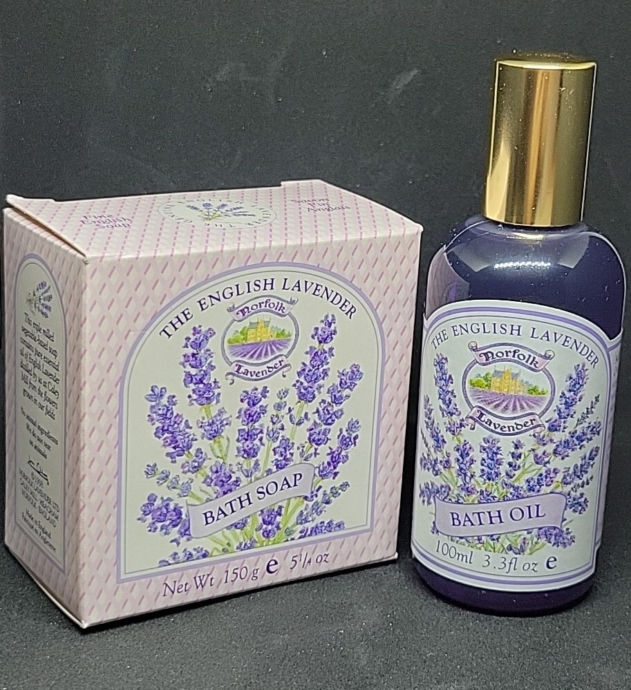 Vintage English Lavender Bath Soap 5.25oz & Bath Oil 3.3oz by Norfolk ...
