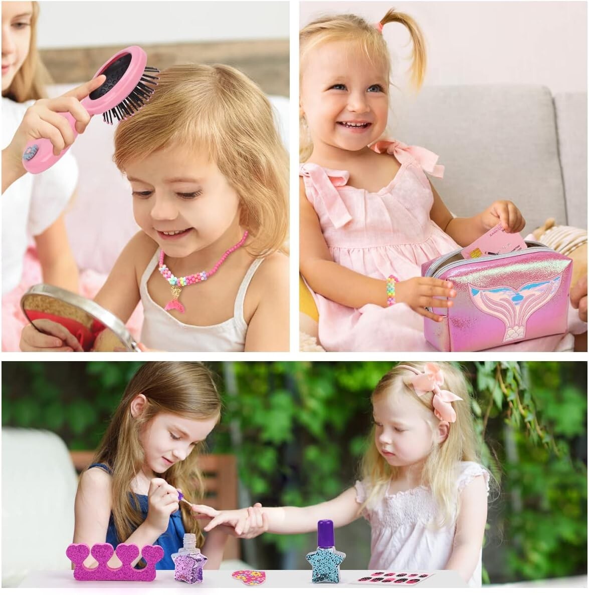 31 PCS Kids Makeup Toy Kit for Girls, Fake Makeup Set Toy W/Toddler ...