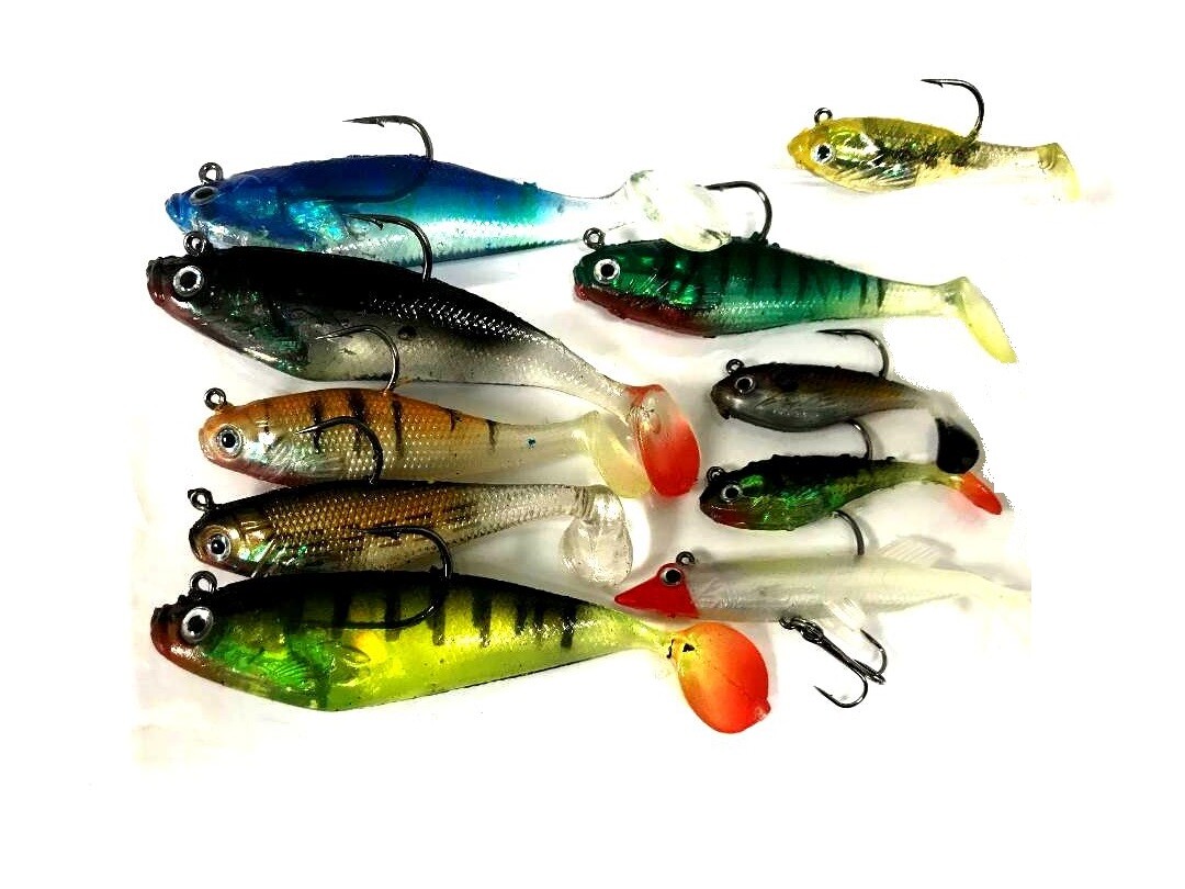 10 x Pike Fishing Assorted Shad Lures Soft Bait Fishing Shads | eBay UK
