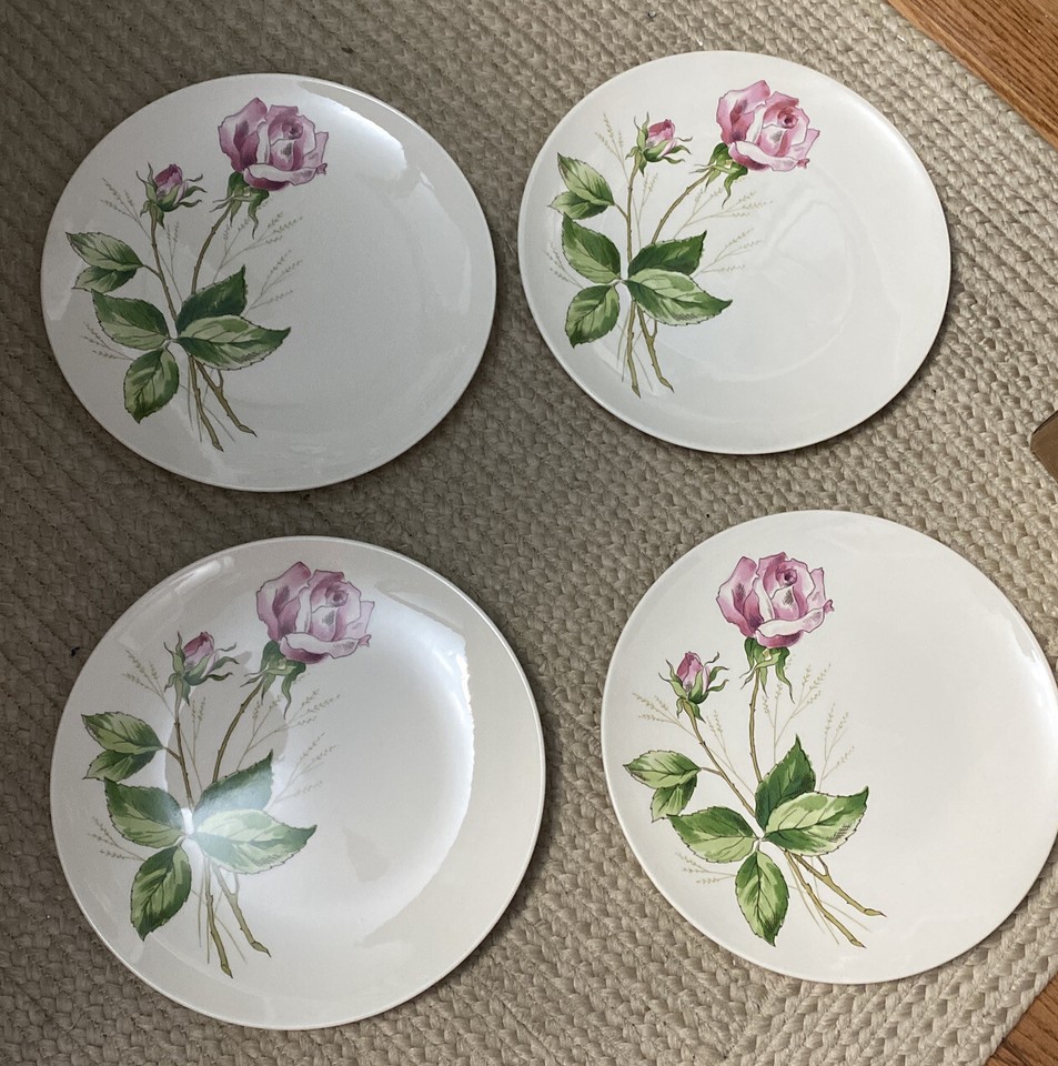 Vintage 4 EDWIN Knowles Tea Rose Dinner Plates 10.25”USA | eBay