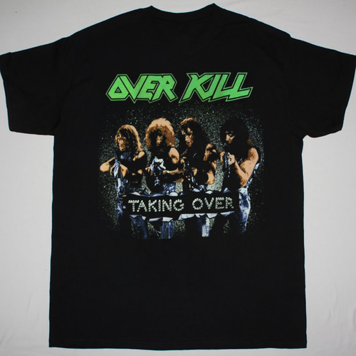 Overkill Taking Over T-Shirt Short Sleeve Cotton Black Men Size S to ...