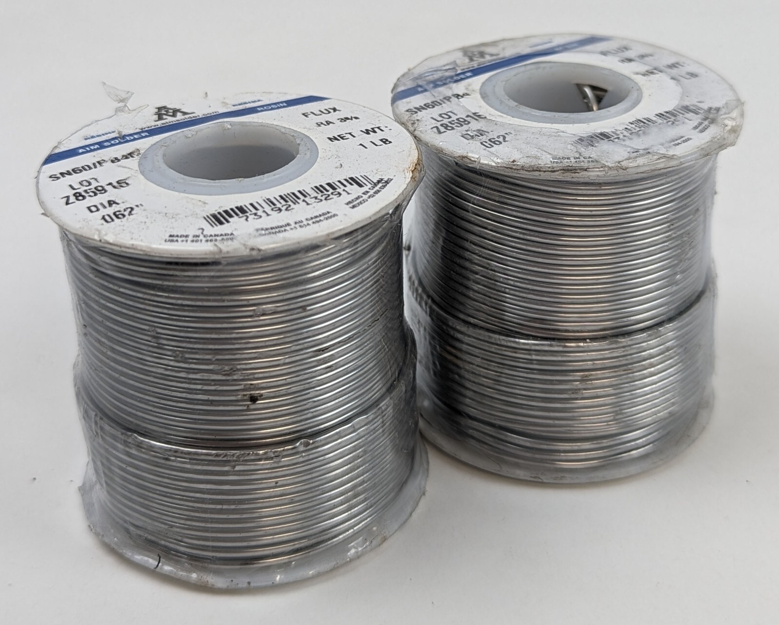 2lbs AIM 13291 60/40 Solder .062" 1.6mm Diameter Rosin Activated RA 3% ...