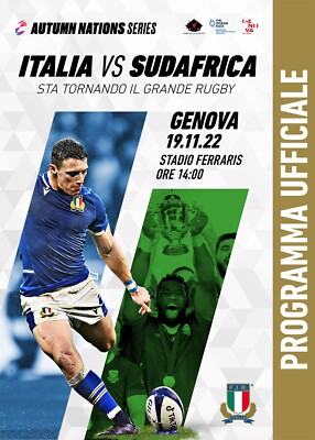 ITALY v SOUTH AFRICA SPRINGBOKS 19 November 2022 RUGBY NATIONS OFFICIAL ...