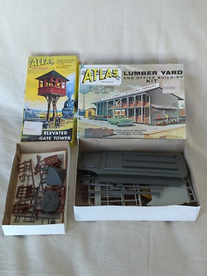 Atlas HO Scale Lumber Yard And Elevated Gate Tower Model Kits Unused | eBay