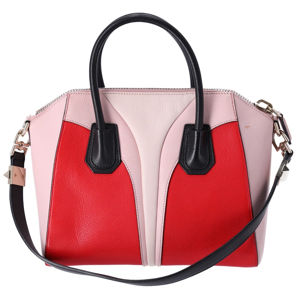 GIVENCHY Antigona Small Satchel Sugar Goatskin Tri-Color Red Pink Black ...