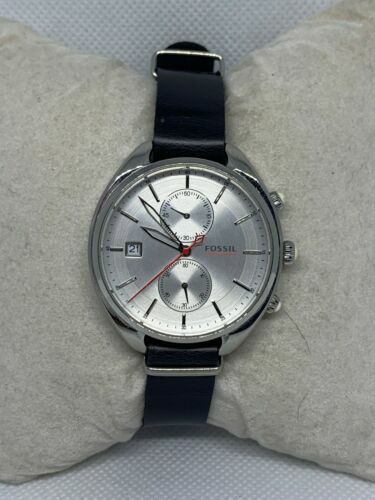 Fossil CH2975 Women's Black Leather Analog Silver Dial Quartz Genuine Watch Aa46 | eBay