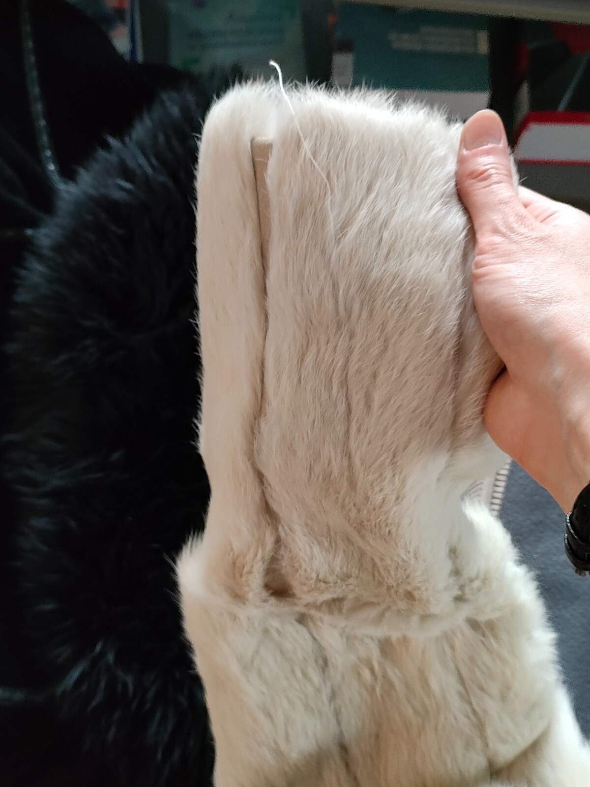 Vintage Luxurious Genuine Real White Rabbit Fur Coat … - Gem