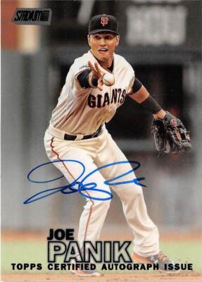 Joe Panik signed Baseball Card (Giants) 2016 Topps Stadium Club #SCAJPK ...