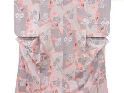 33501# JAPANESE KIMONO / OMESHI / SILK / TAISHO ROMAN STYLE / WOVEN ...