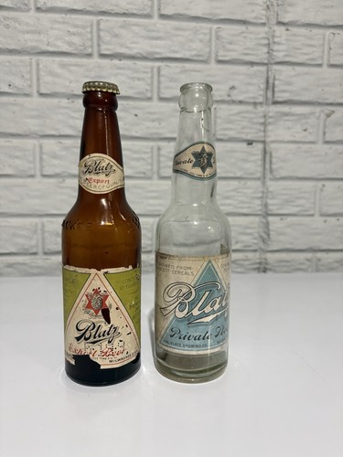 2 Early Pre Prohibition Blatz Beer Bottles Labels 12 oz Milwaukee ...
