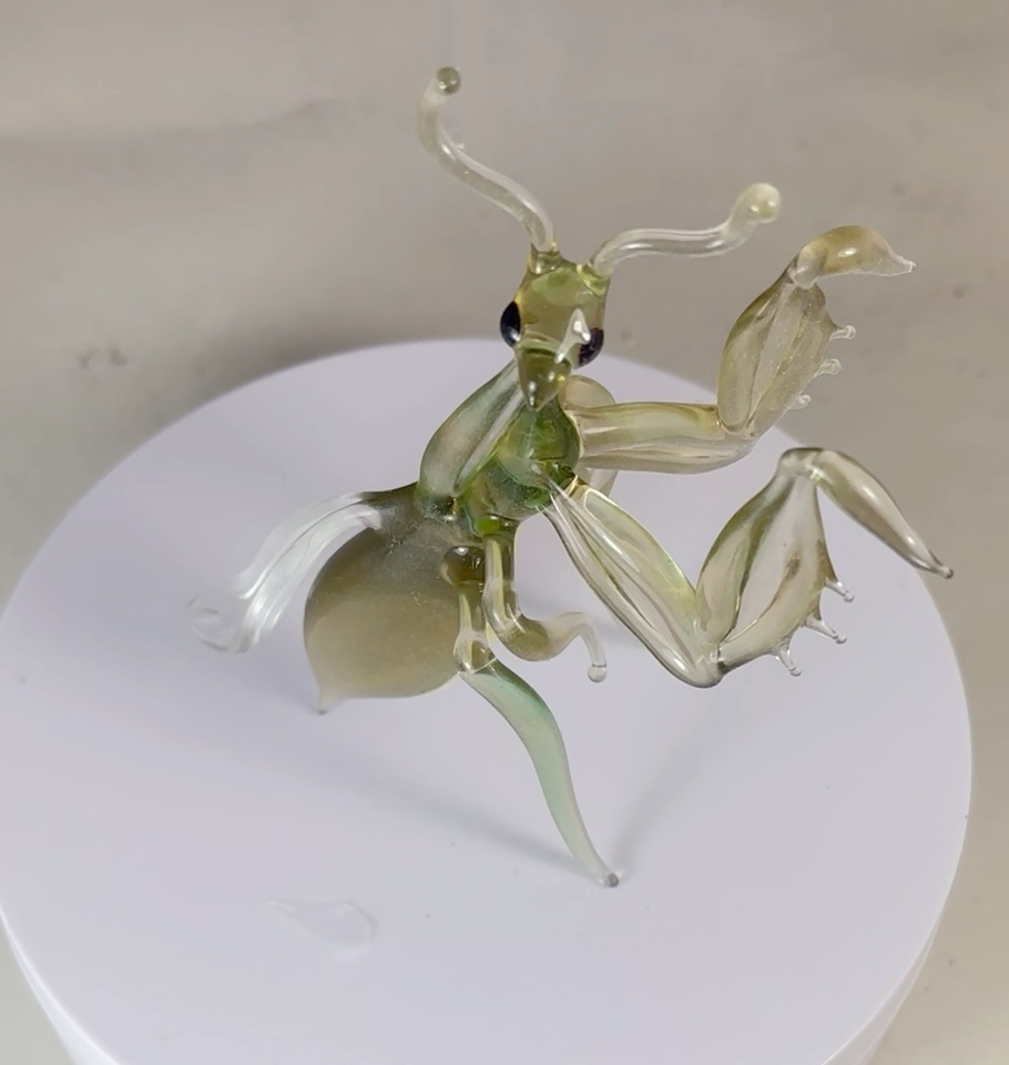 hand blown glass animal insect Mantis murano style figurine ornament 4 ...