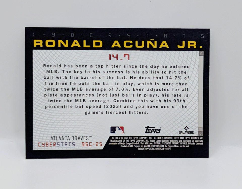 2025 Topps Archives - Cyber Stats Holo Foil #95C-25 Ronald Acuna Jr. SP ...