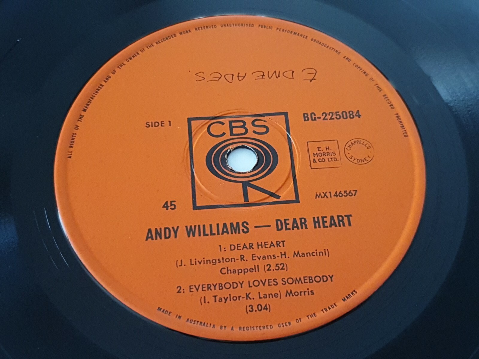ANDY WILLIAMS - 'Dear Heart' 7" Vinyl Single Record | eBay Australia
