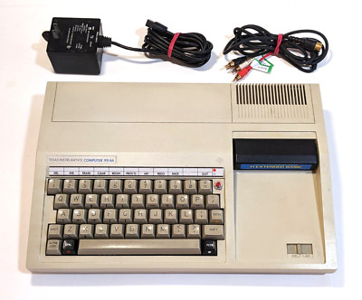 TI-99/4a computer with 32K internal upgrade - Extended BASIC - cables ...