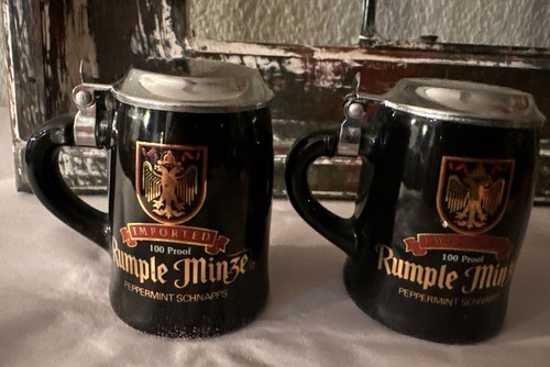Rumple Minze Peppermint Schnapps Shot Glasses Mini Beer Stein w/Lid Lot ...