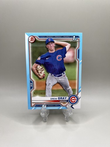 2021 Bowman Draft Paper Drew Gray Chicago Cubs Sky Blue Parallel 1st ...
