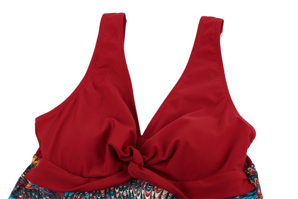 Wantdo Women Bathing Suit Tummy Control Plus Size Swimdress High Waist ...