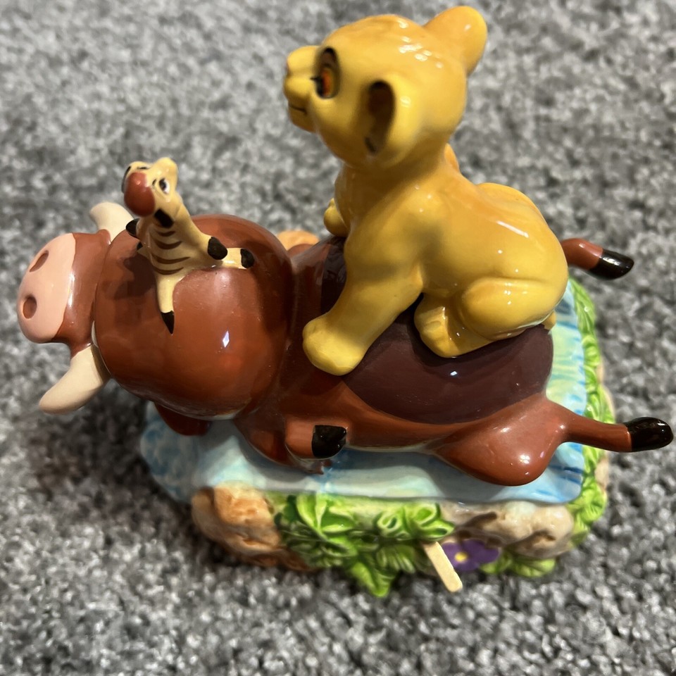 1994 Schmid Disney LION KING Music Box Hakuna Matata Simba Pumba Timon ...