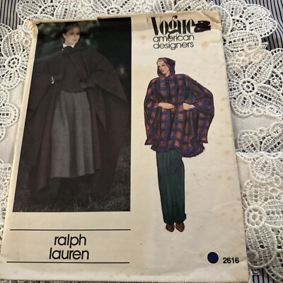 Vintage Vogue Poncho Pattern 2616 Ralph Lauren Poncho Pattern | eBay