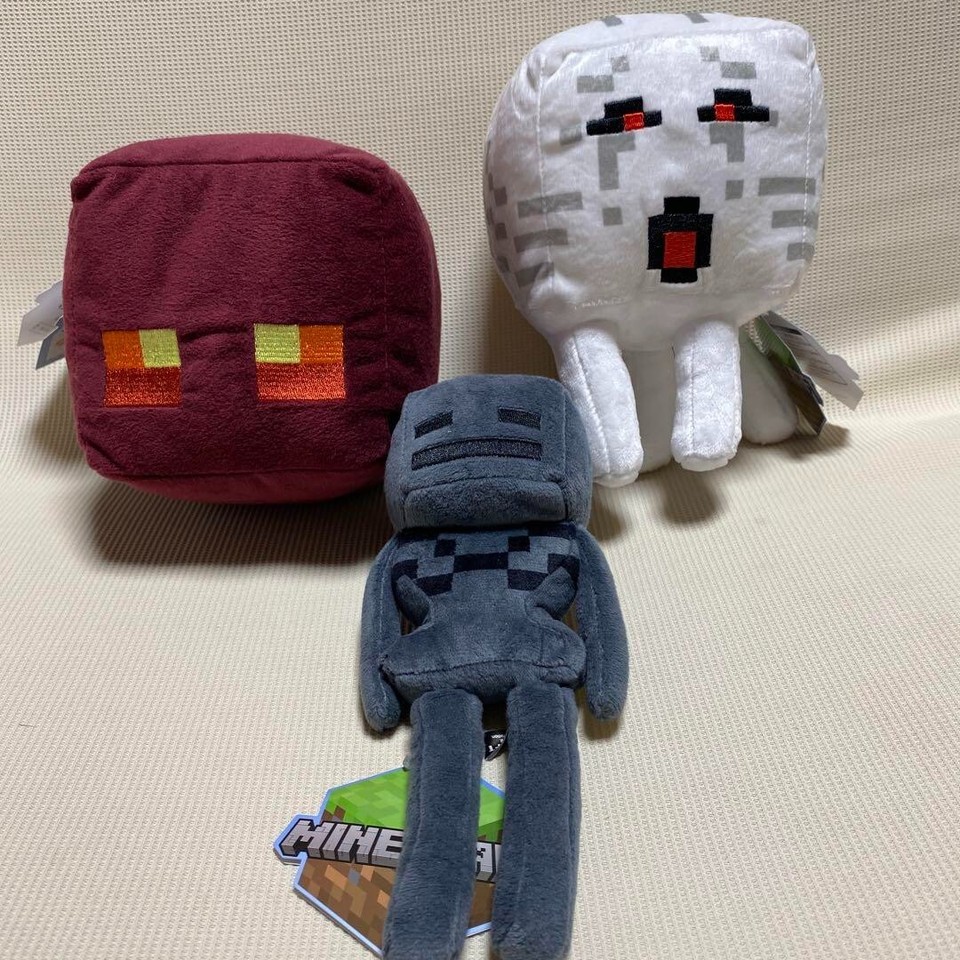 Minecraft Plush Doll Magma cube Gust Wither skeleton Set of 3 22cm ...