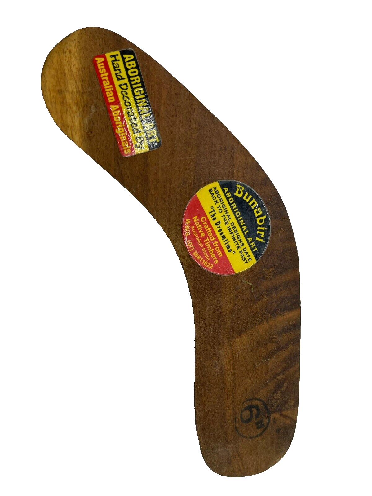 Australia Bunabiri Hand Painted Alligator Wooden Boomerang 6 ...