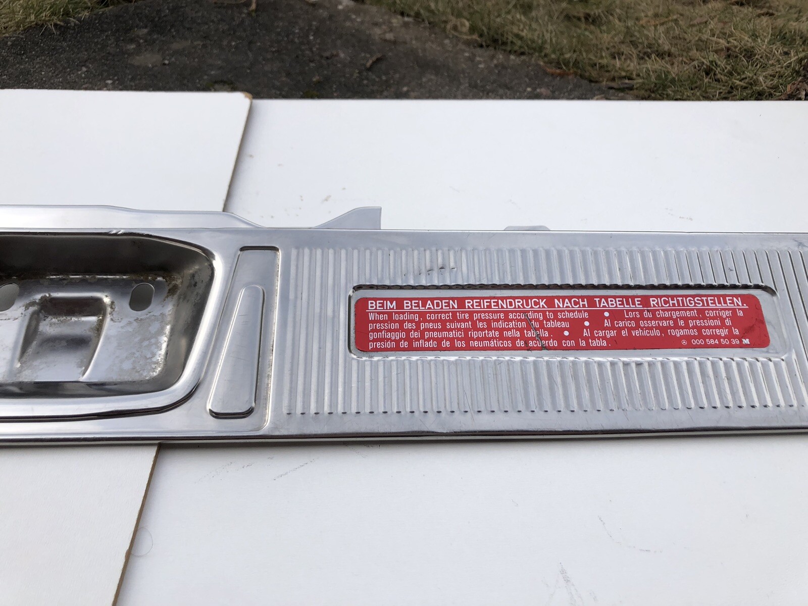Mercedes-Benz S124 Estate Tailgate Trunk Nickel Metal Trim Plate 124 ...
