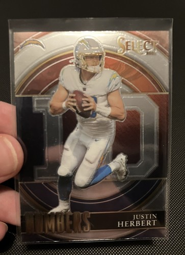 Justin Herbert QB Numbers Insert Los Angeles Chargers - Panini Select ...