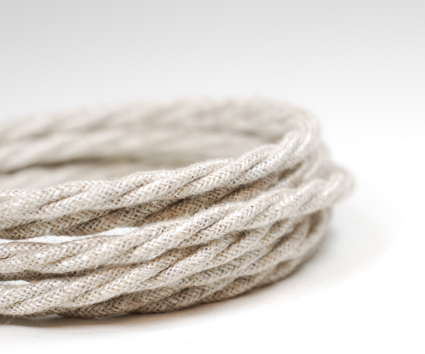 Premium Quality Italian Coloured braided lighting 3 core fabric cable ...