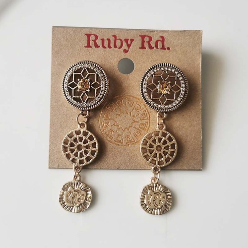 New Ruby Rd. Floral Drop Dangle Earrings Gift Vintage Lady Party ...