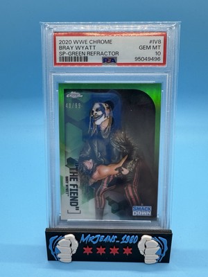 2020 Topps Chome WWE “The Fiend” Bray Wyatt Green Refractor 48/99 PSA ...