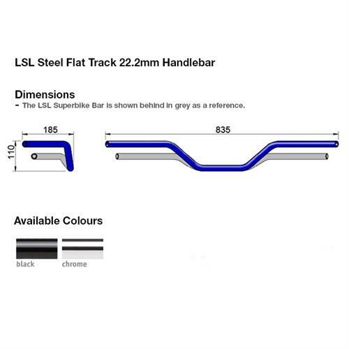 LSL Flat Track Steel Handlebar CHR 22.2mm Kawasaki Z900 Z1 / A / B 1975 ...